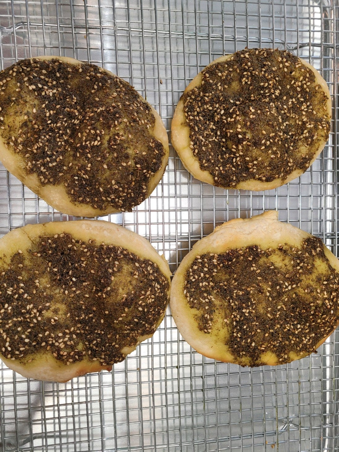 Thyme Sesame Flat Bread (Zaatar Manakeesh) | Mama Samia Bakery